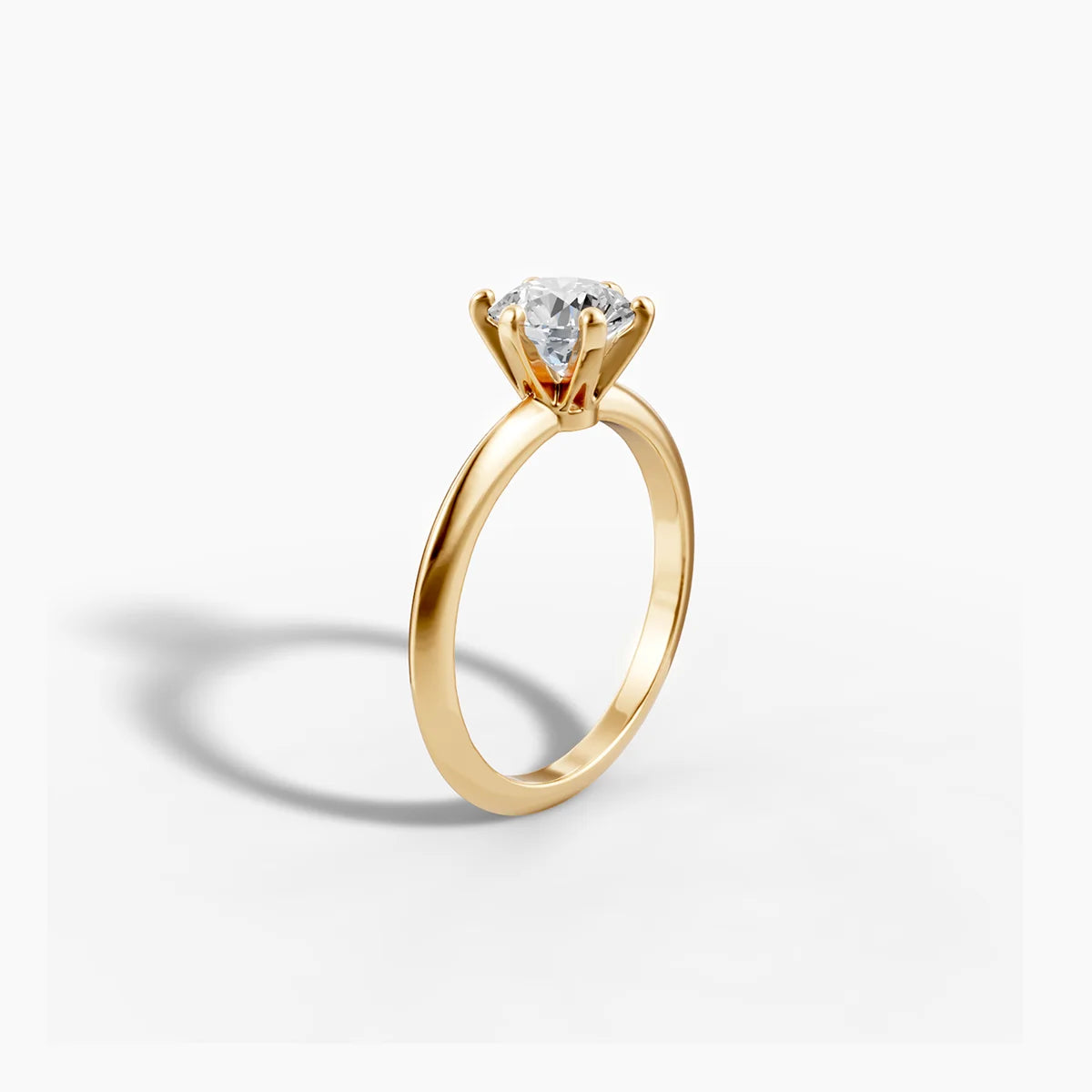 18k Gold Diamond Crown-Set Engagement Ring